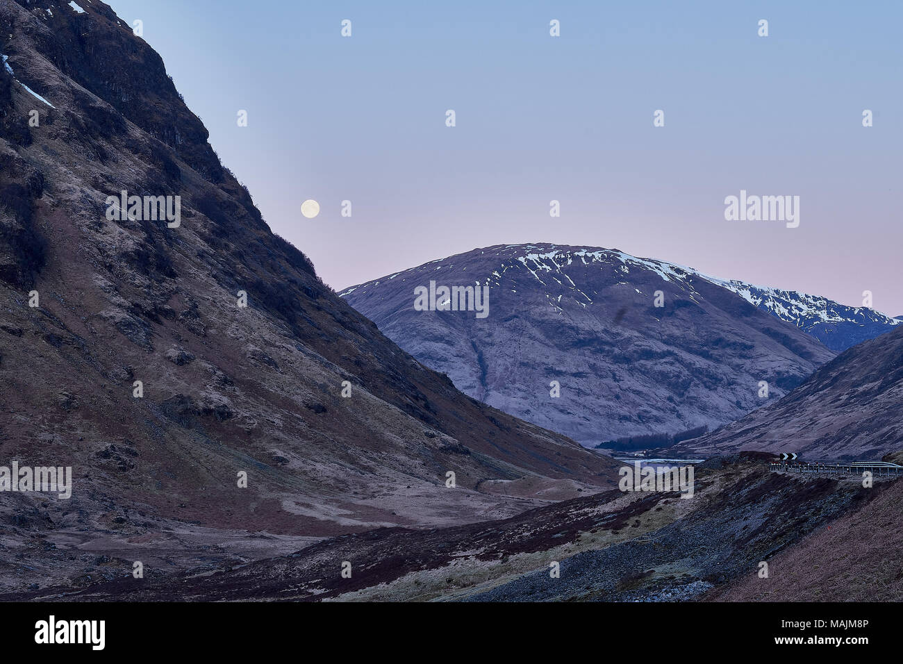 Scotland Moon in the mountains Stock Photo - Alamy