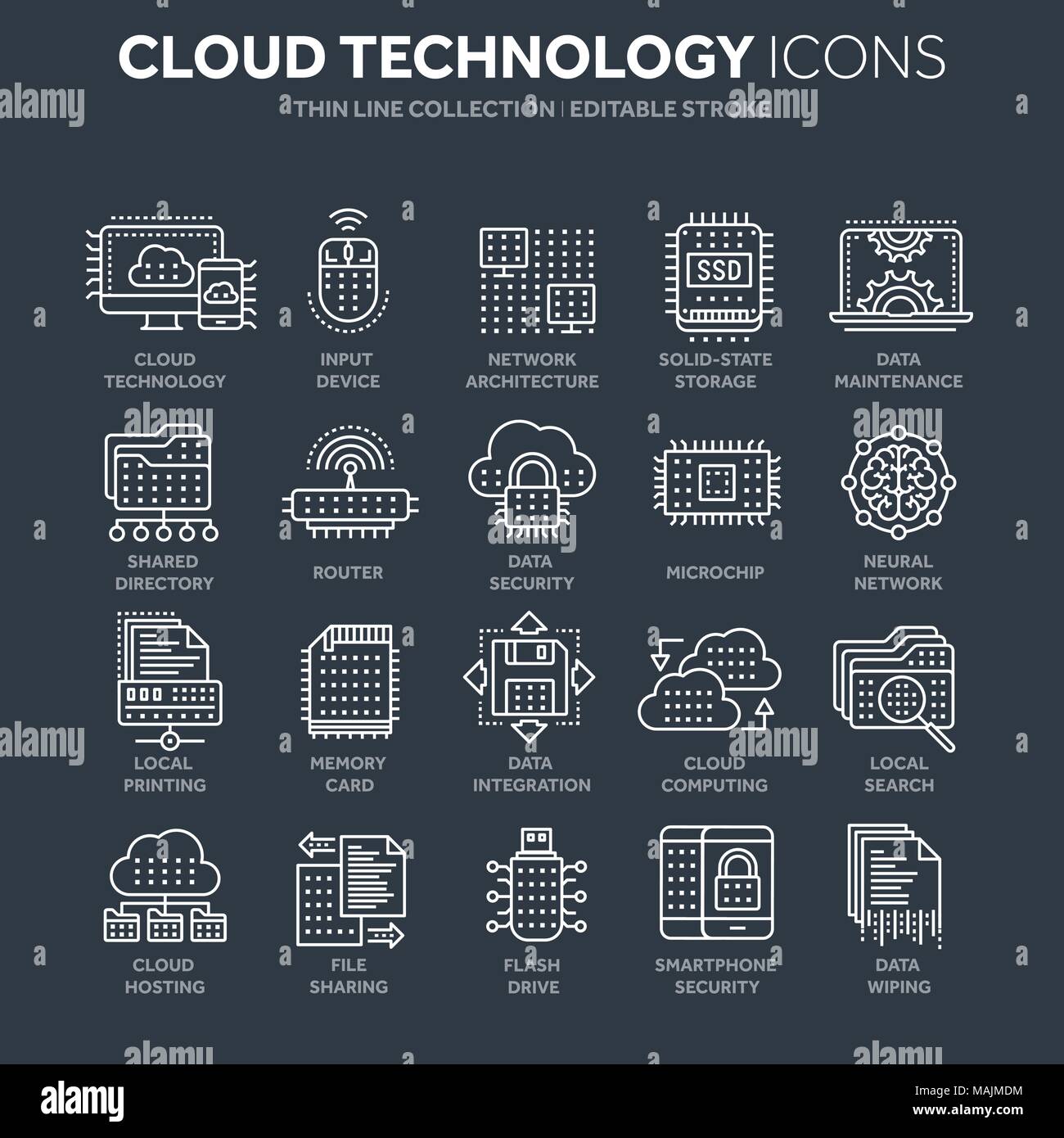 Cloud computing. Internet technology. Online services. Data, information security. Connection ...