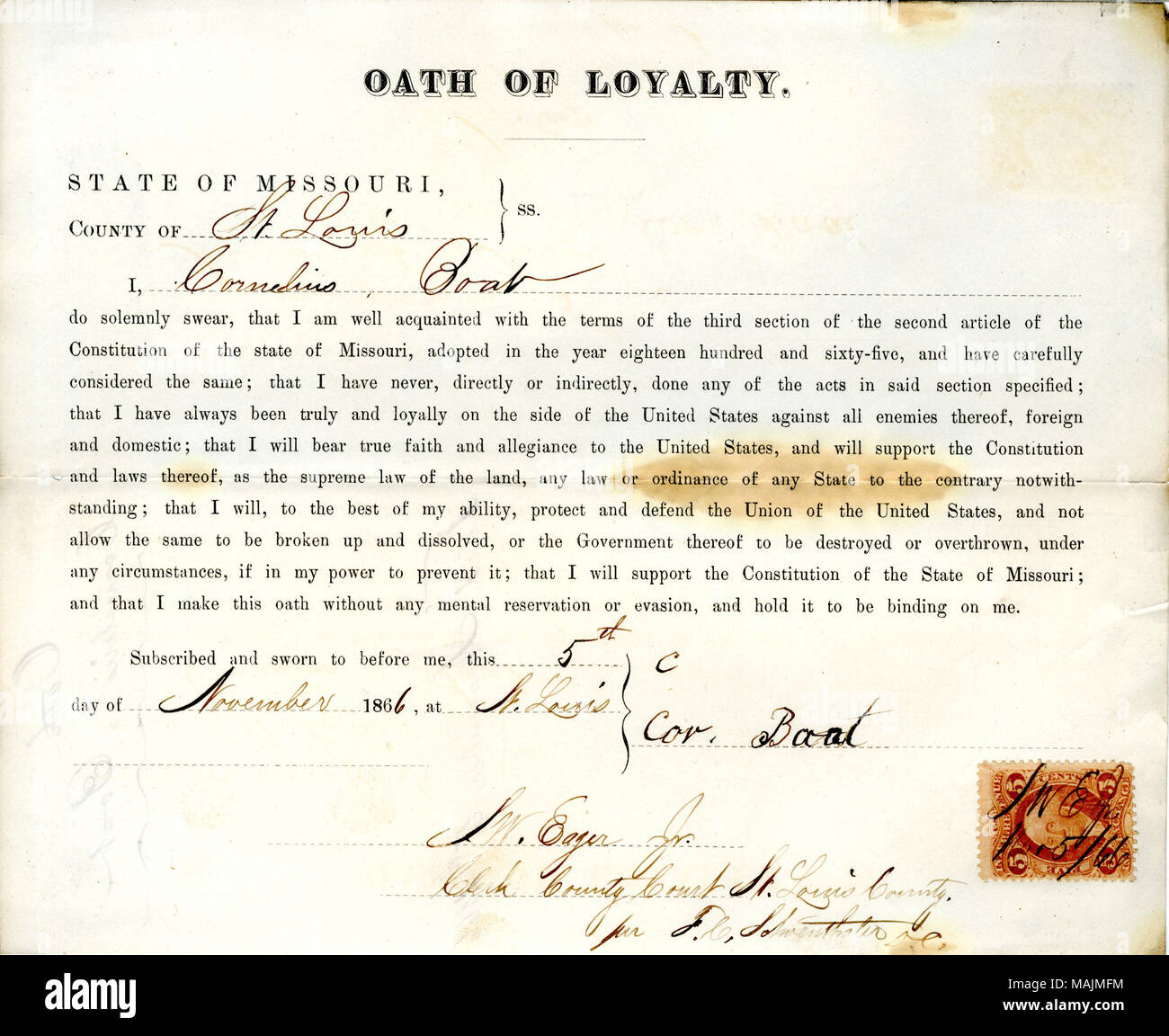 Swears oath of allegiance to the Government of the United States and ...