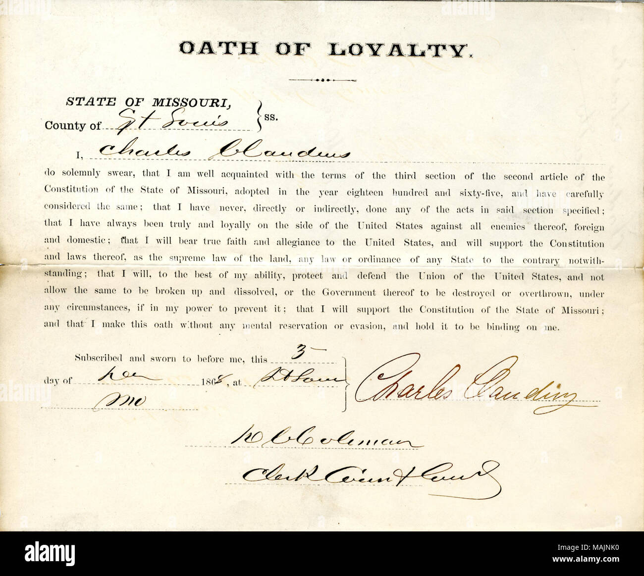 Swears oath of allegiance to the Government of the United States and ...