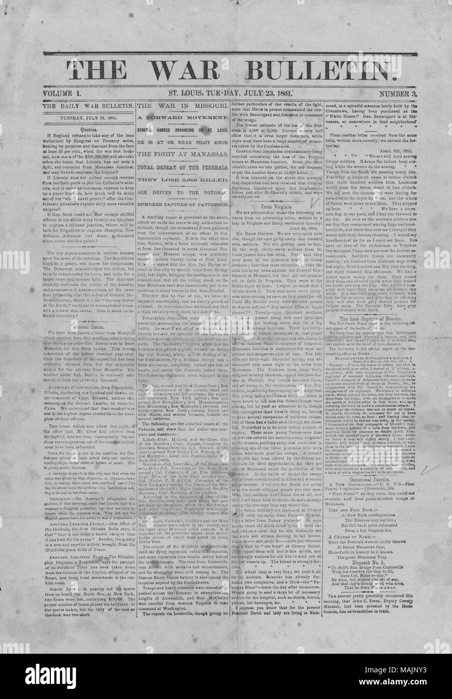 First battle of bull run hi-res stock photography and images - Alamy