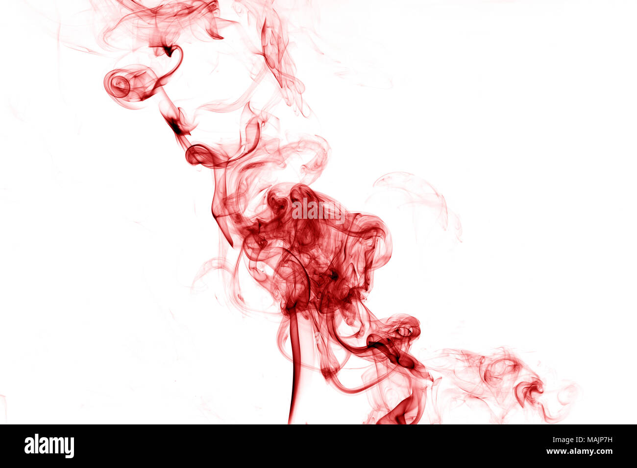 red smoke on a white background,Abstract red smoke swirls over white ...