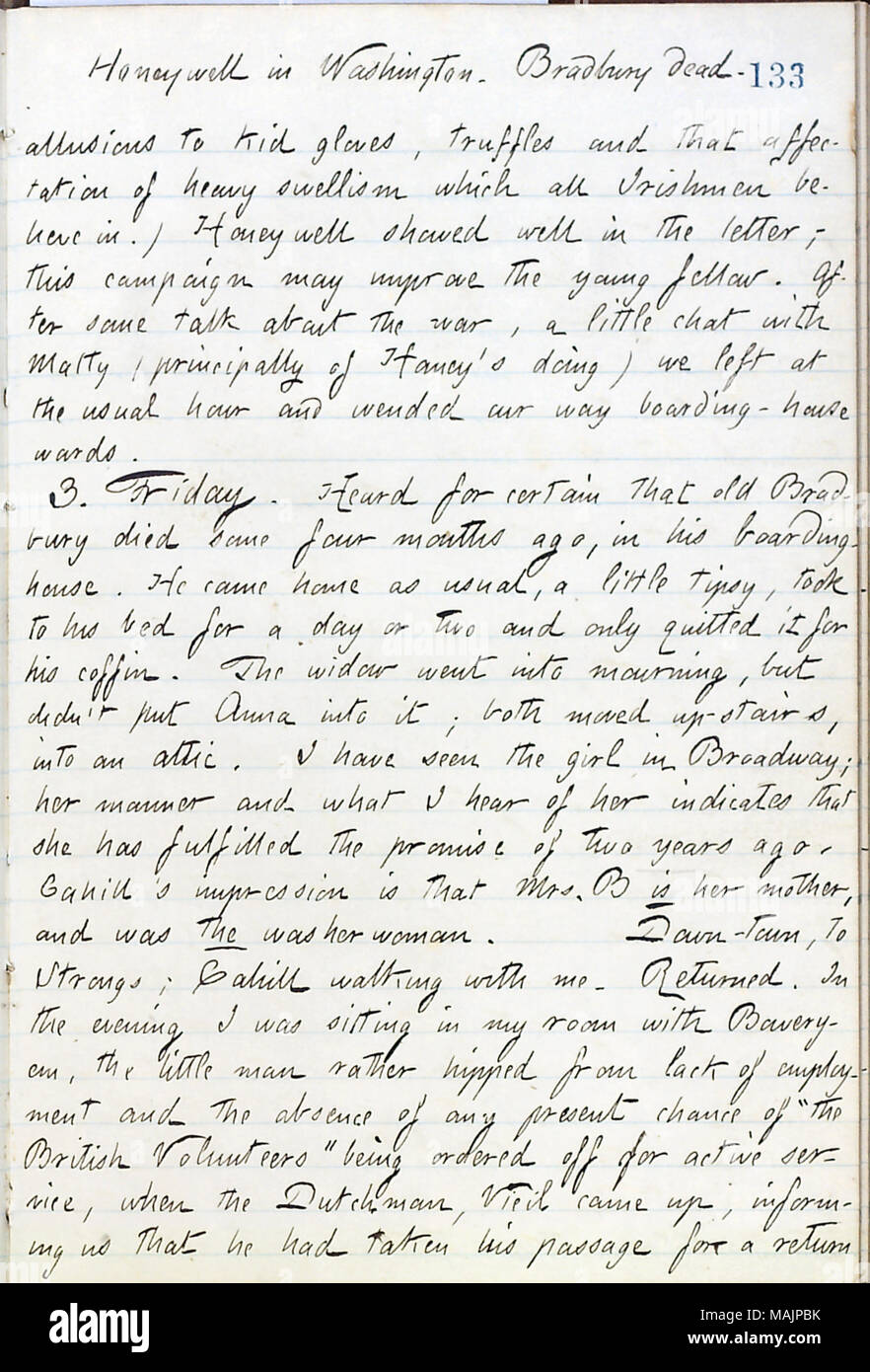 Mentions the death of Bradbury. Title: Thomas Butler Gunn Diaries ...