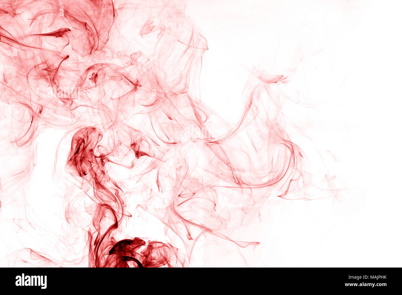 red smoke on a white background,Abstract red smoke swirls over white ...