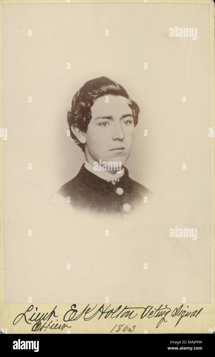 Bust portrait of Edward K. Holton in uniform and turned to the right ...