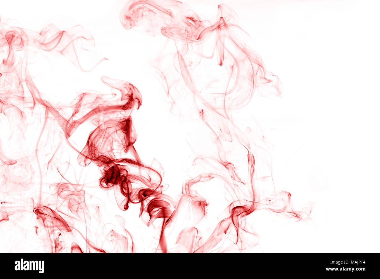red smoke on a white background,Abstract red smoke swirls over white ...