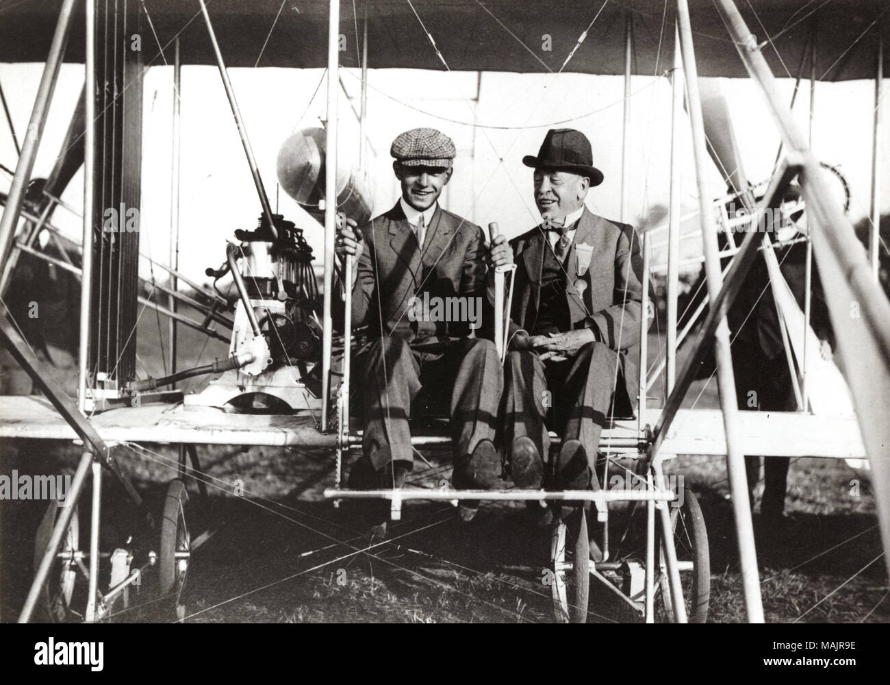 Title: Pilot Walter Brookins with St. Louis Aero Club President, Lewis ...
