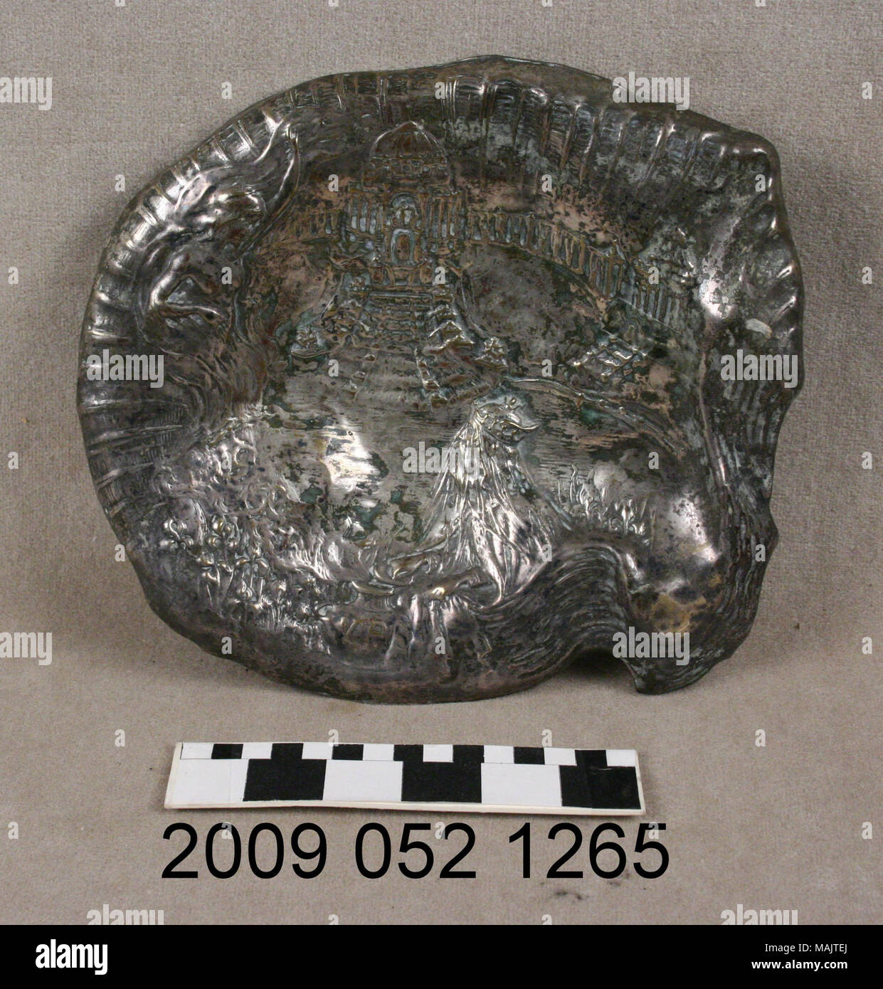 Silverplate tray shows relief images of the Festival Hall and Cascades ...