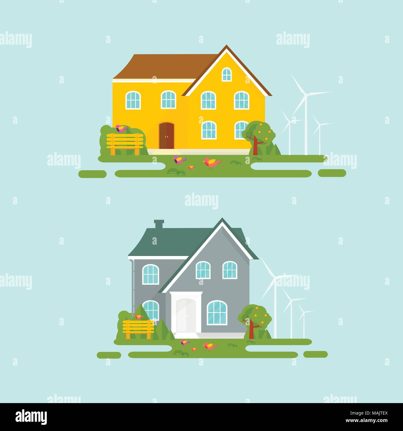 Spring building architecture Stock Vector Images - Alamy