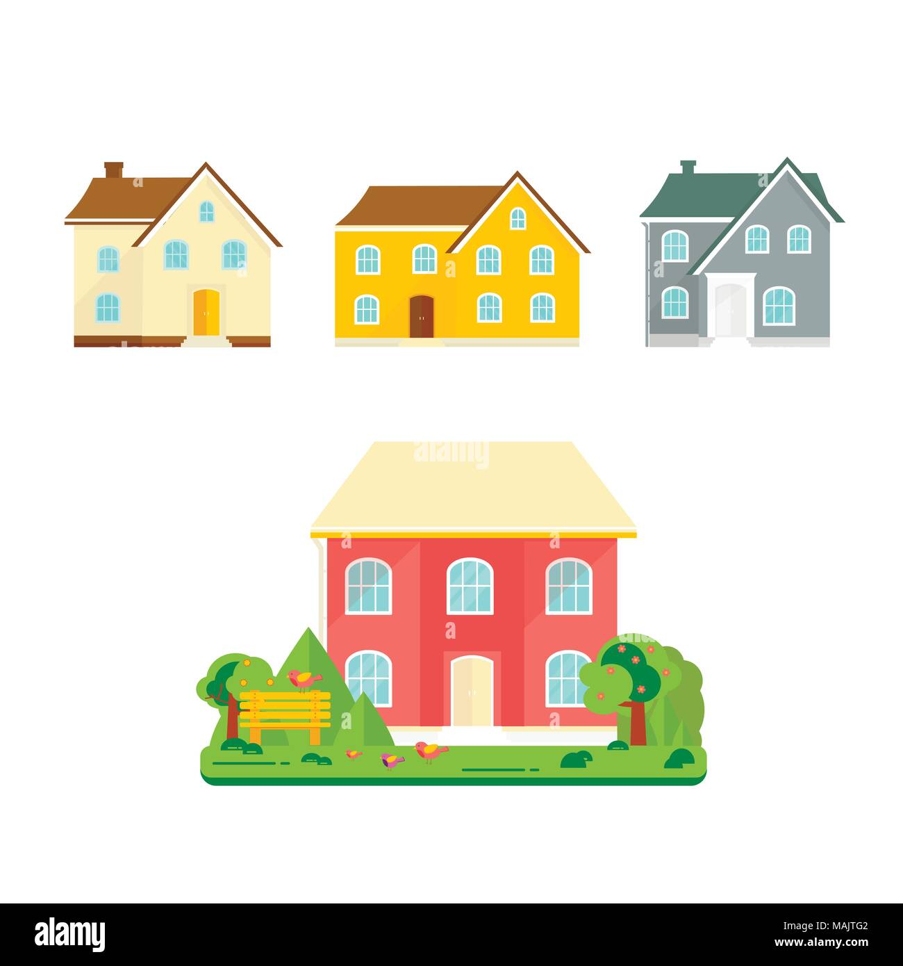 Spring building architecture Stock Vector Images - Alamy