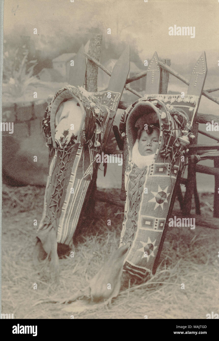 Title: Comanche papoose in a cradleboard. . between circa 1890 and ...