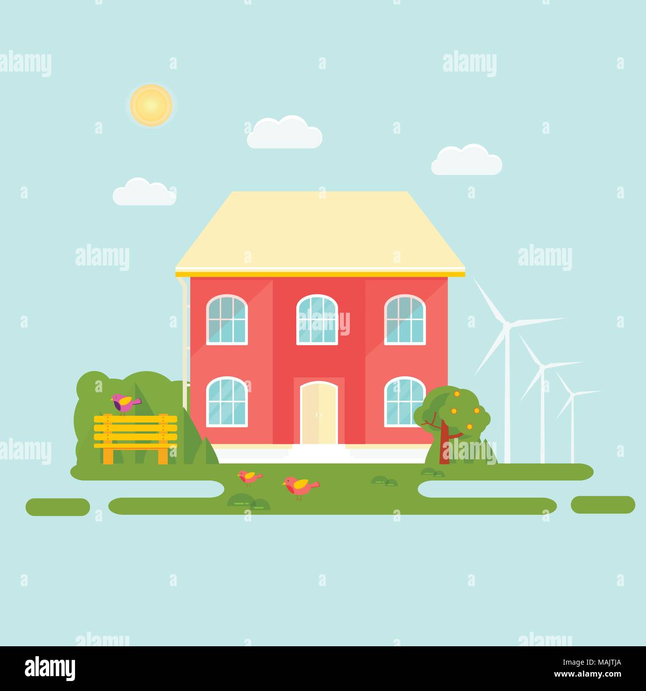Beautiful house exterior icon vector Stock Vector Images - Alamy