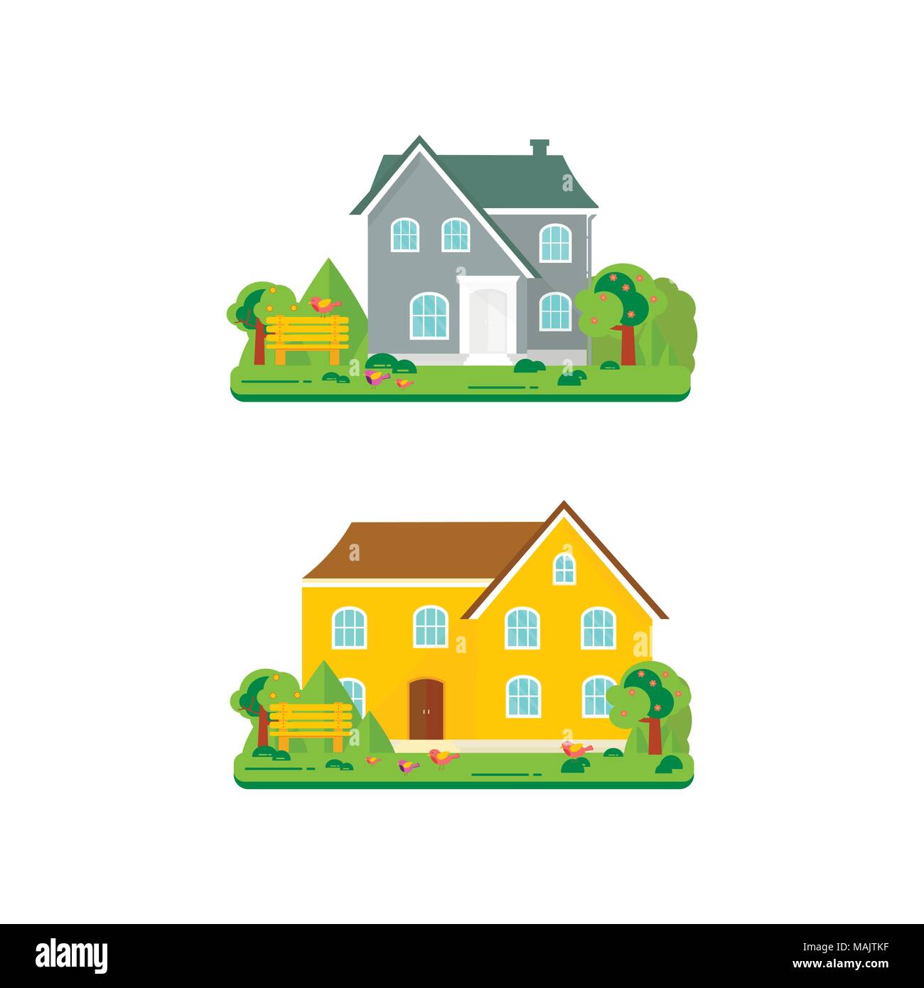 Spring building architecture Stock Vector Images - Alamy