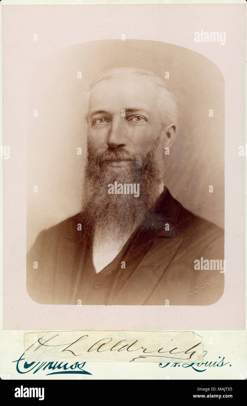 Bust portrait of Horace L. Aldrich wearing a suit and vest, and turned ...