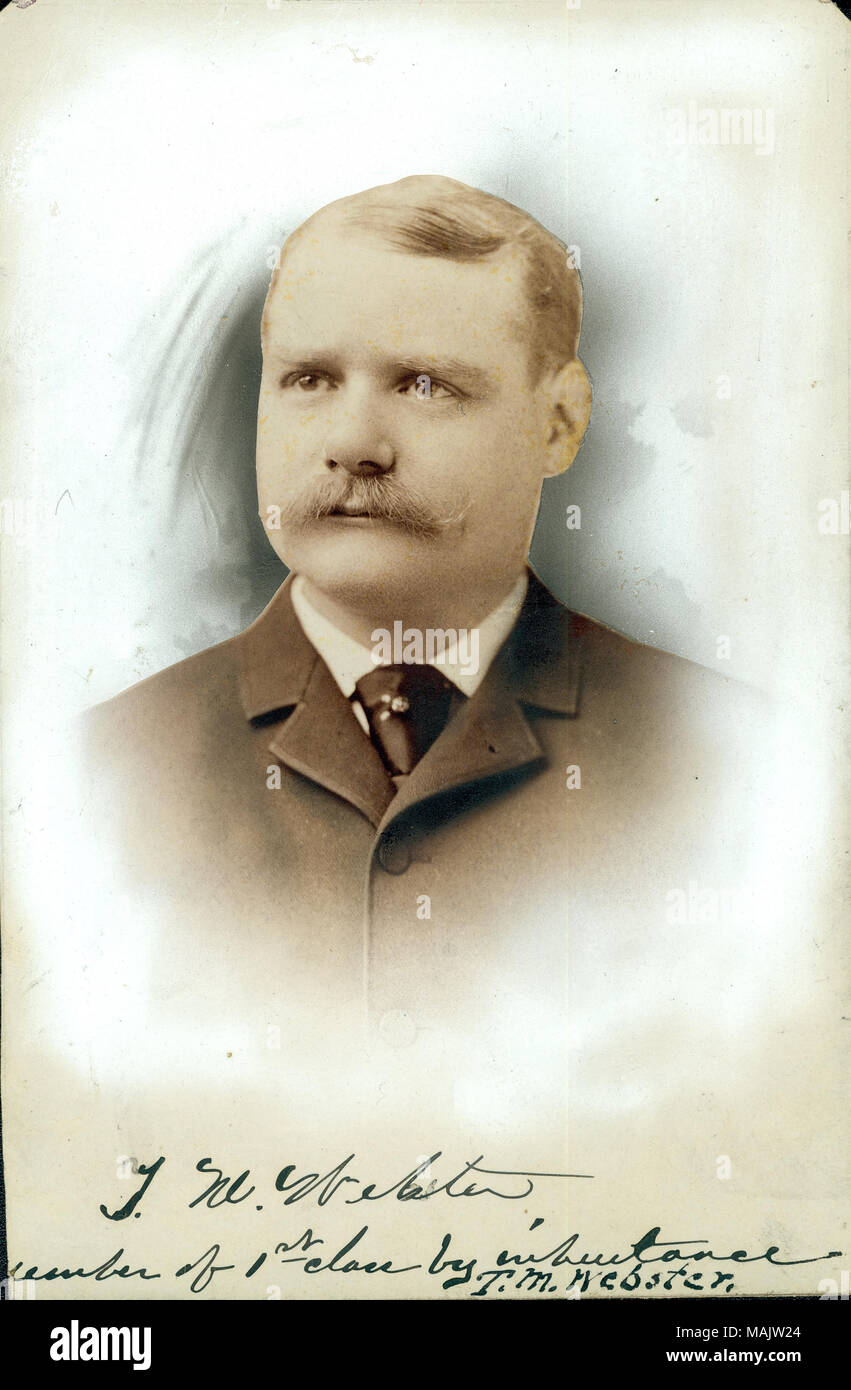 Bust portrait of Thomas W. Webster wearing a suit and tie, and facing ...