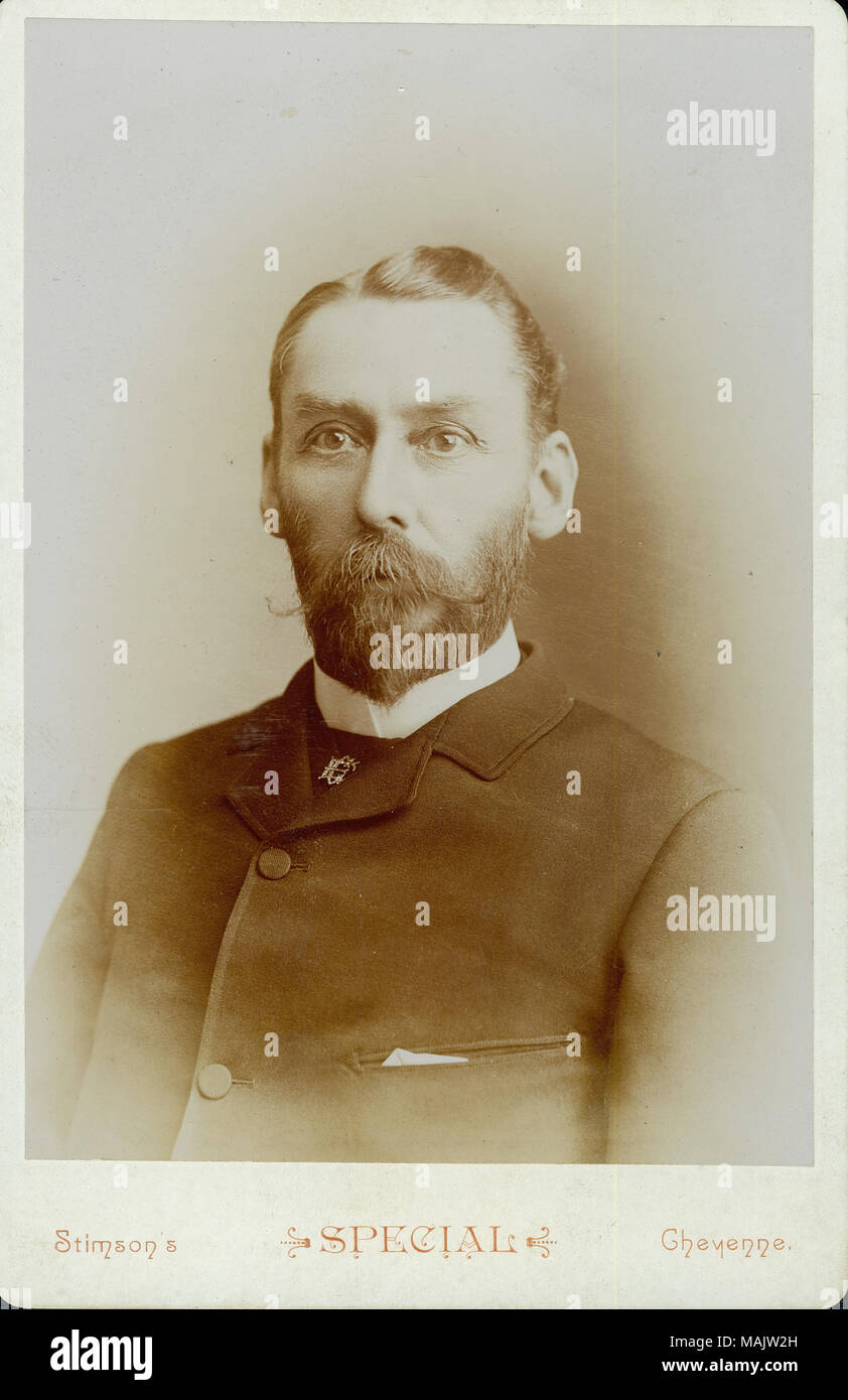 Bust portrait of Frank A. Stitzer wearing a suit, and turned slightly ...
