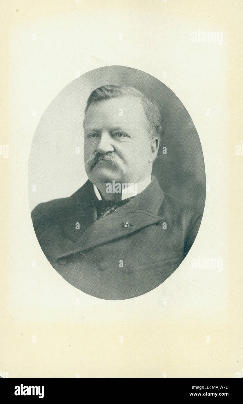 Bust portrait of Seymour D. Thompson wearing a suit and tie, and turned ...