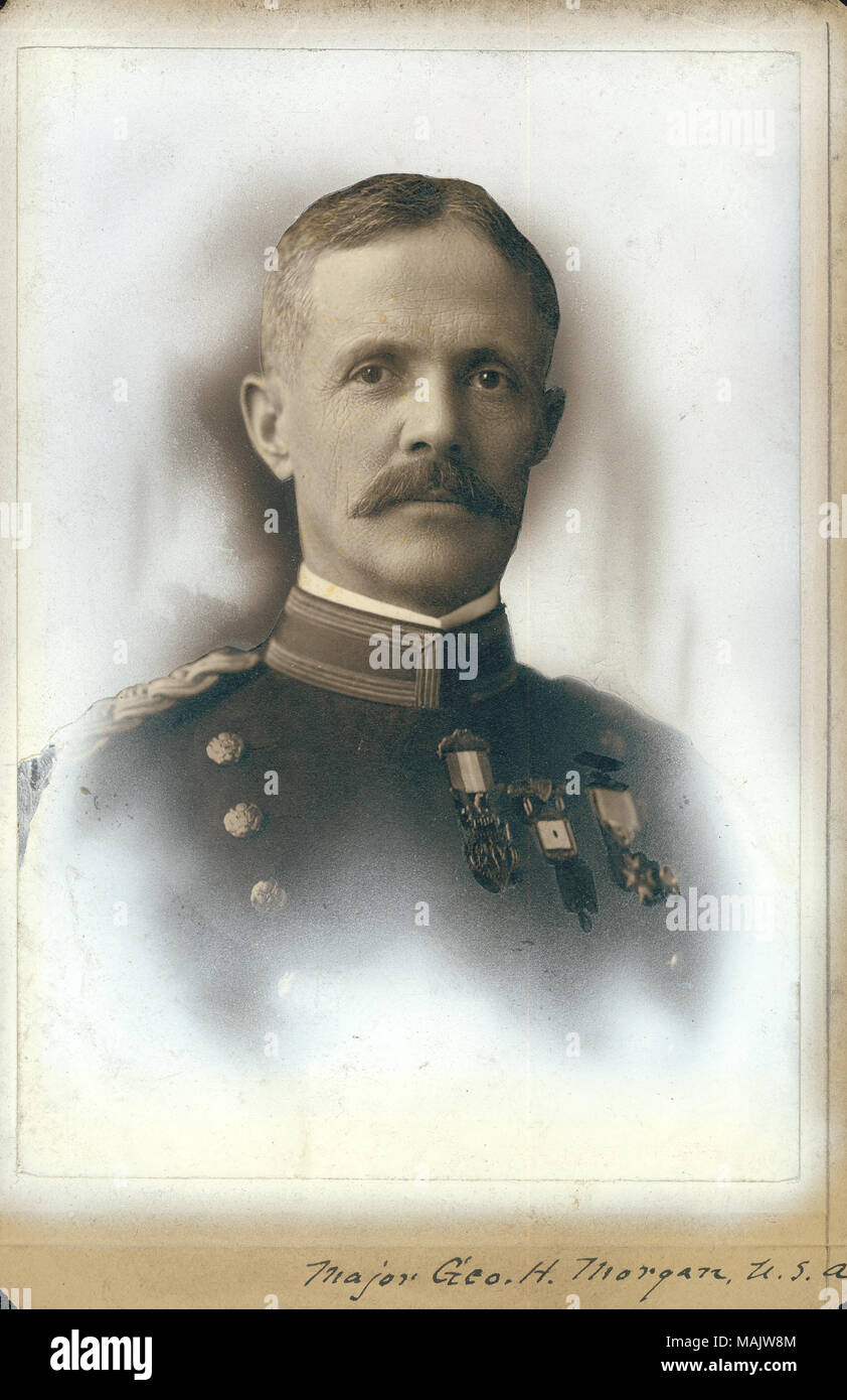 Bust portrait of George H. Morgan in uniform with medals pinned to the ...