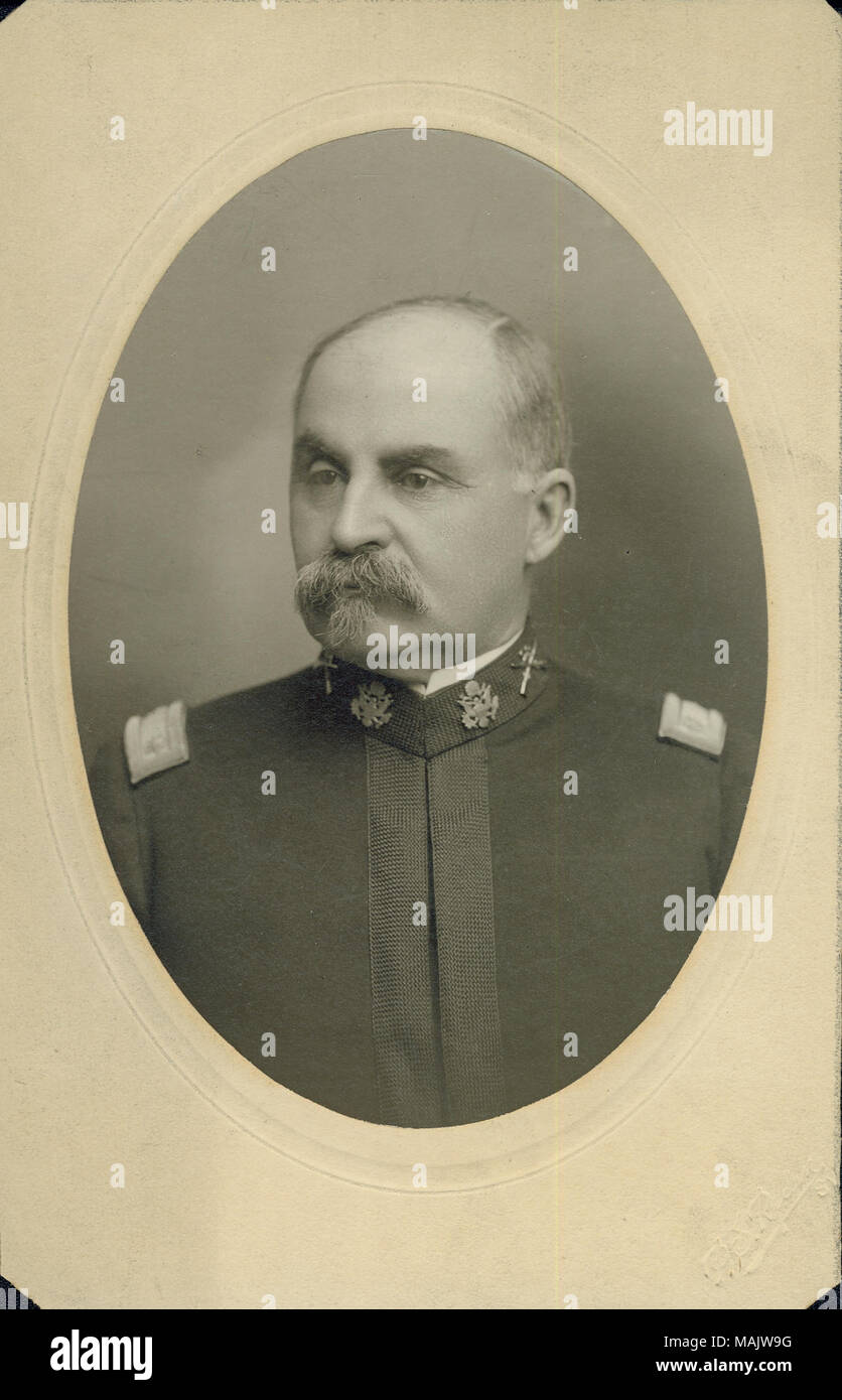 Bust portrait of George H. Roach in uniform, with his head turned to ...