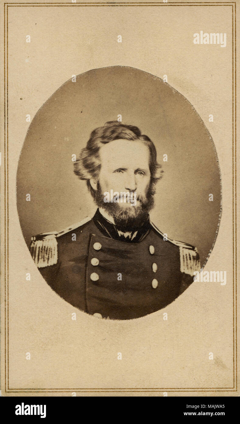 Bust length portrait of a man in uniform. 'Brig. Genl. Nat. Lyon, 1861 ...