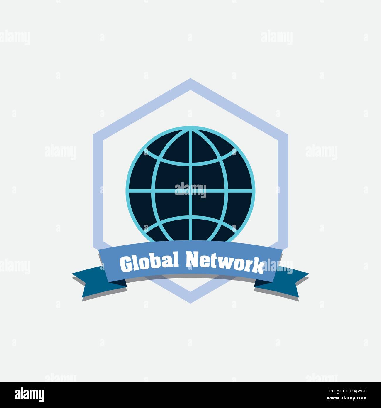 global network design with earth planet icon over white background ...