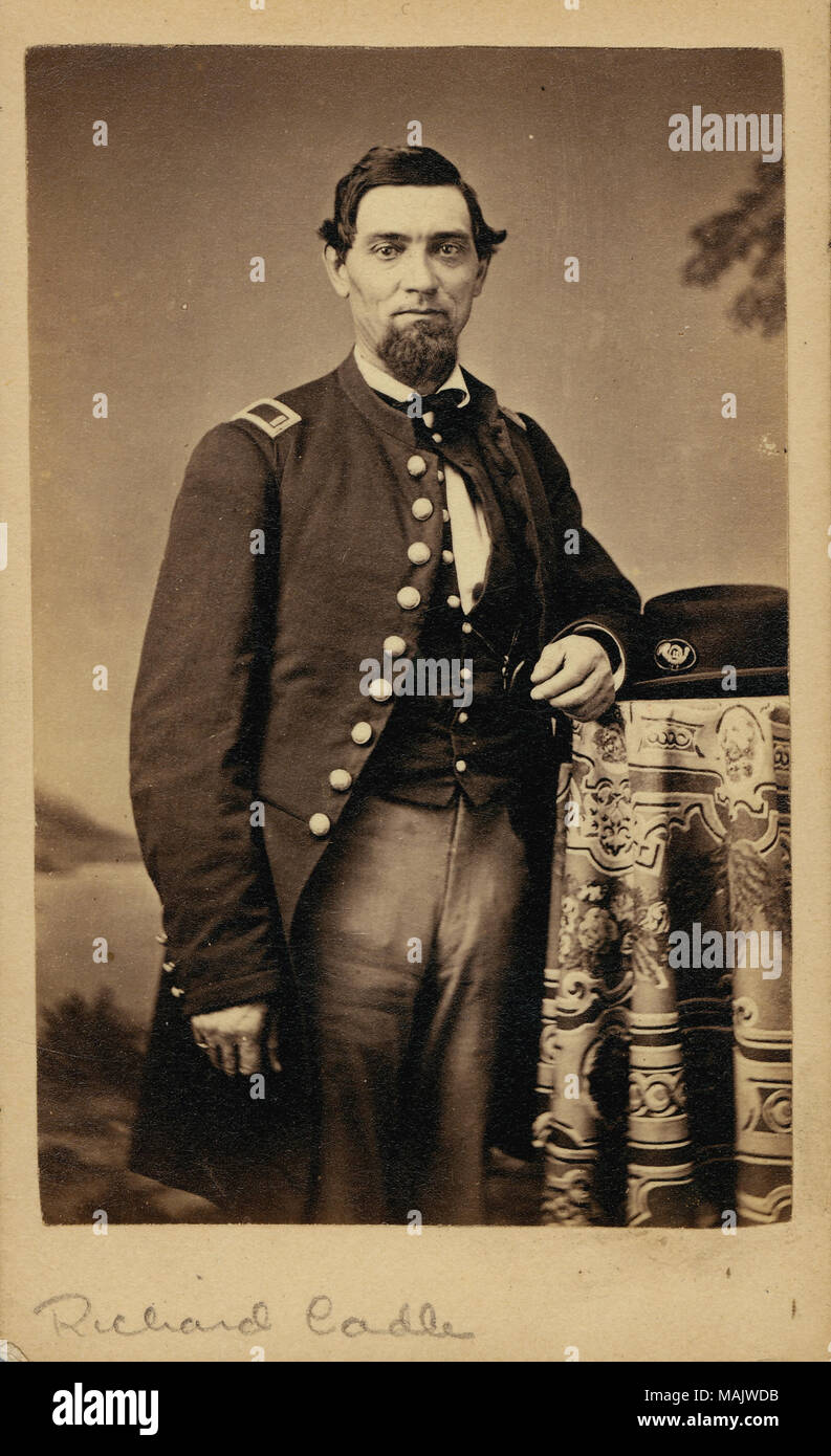 Half-length portrait of a man in uniform. 'Richard Cadle' (written ...