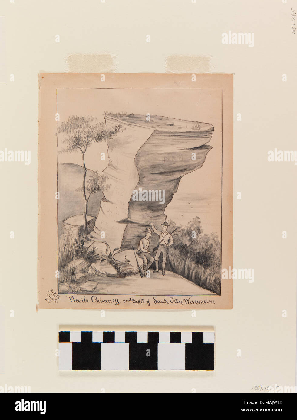 Drawing 'Devil's Chimney' by Doctor Louis Crusius. Crusius was a late ...