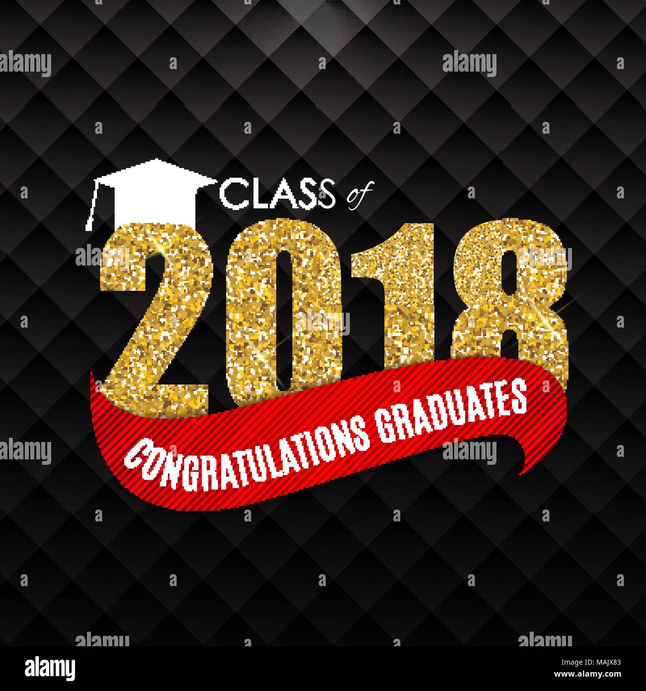 Congratulations on Graduation 2018 Class Background Vector Illustration ...