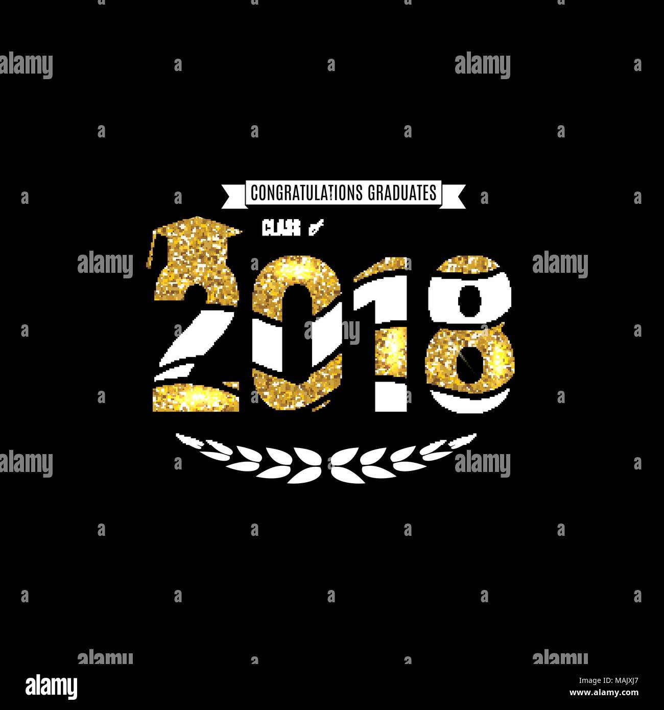 Congratulations on Graduation 2018 Class Background Vector Illustration ...