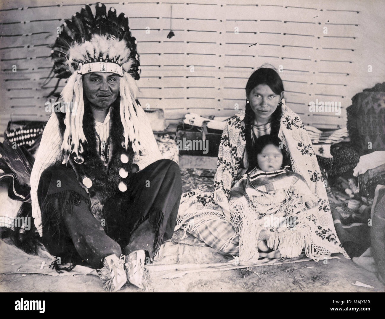 Title: 'Interior of Cheyenne Tepee, U.S.A. Indian Exhibit.' Department ...