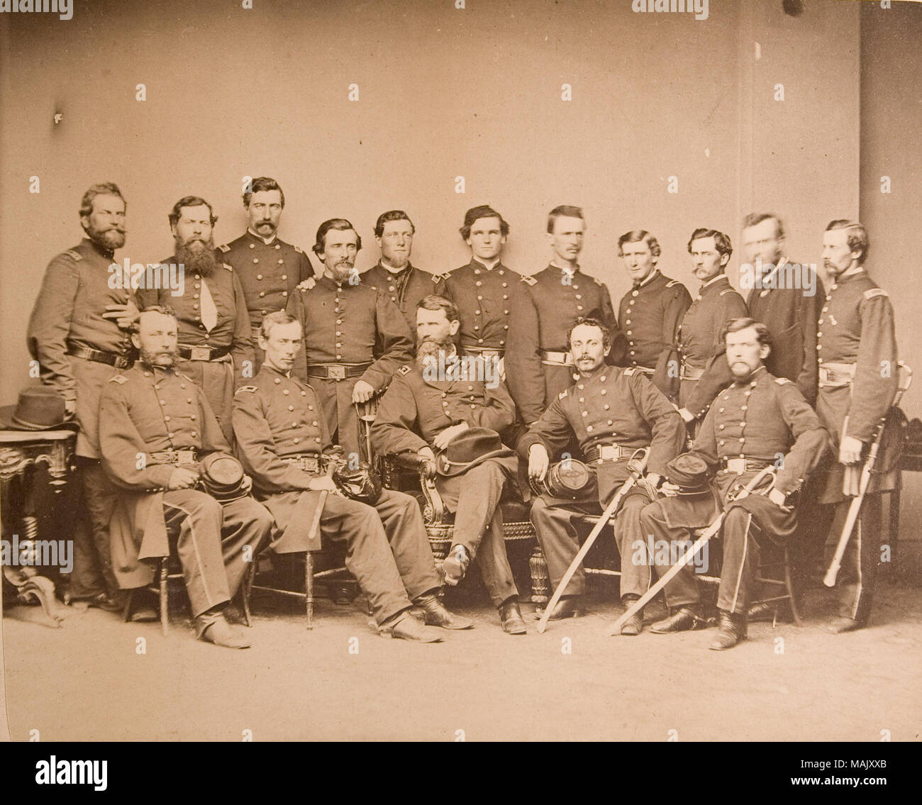 Group photograph of Gen. Frank P. Blair's staff with handwritten ...