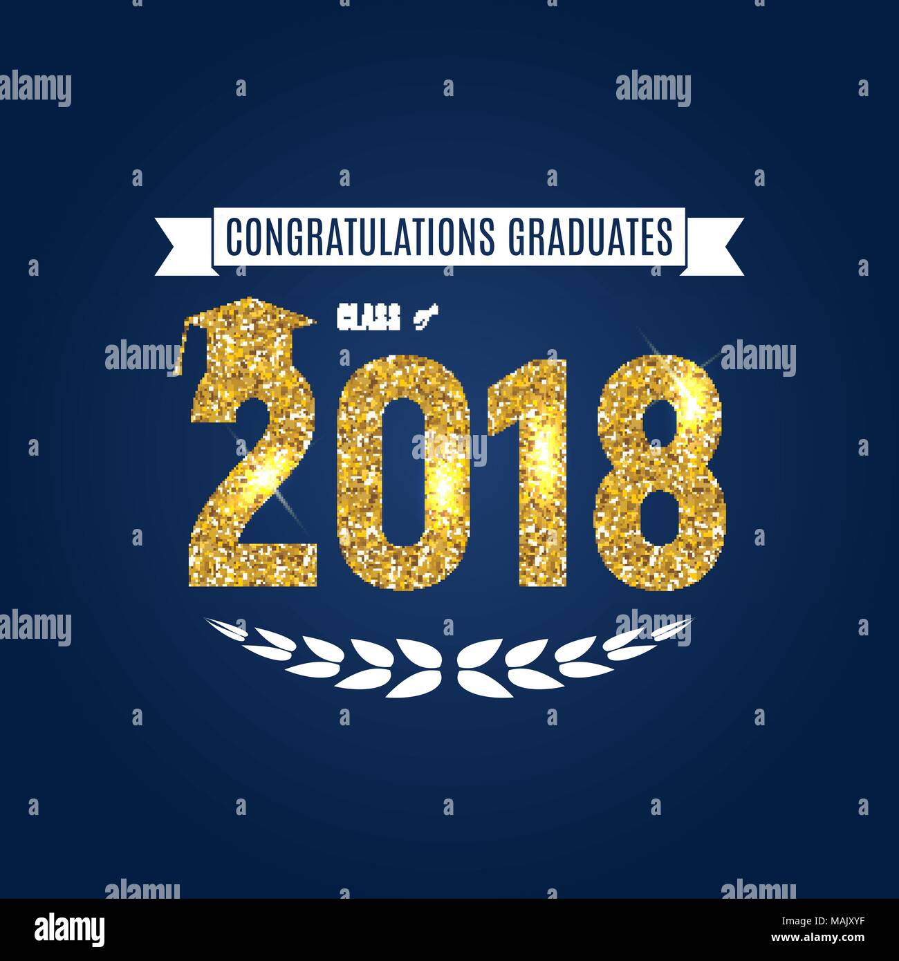 Congratulations on Graduation 2018 Class Background Vector Illustration ...
