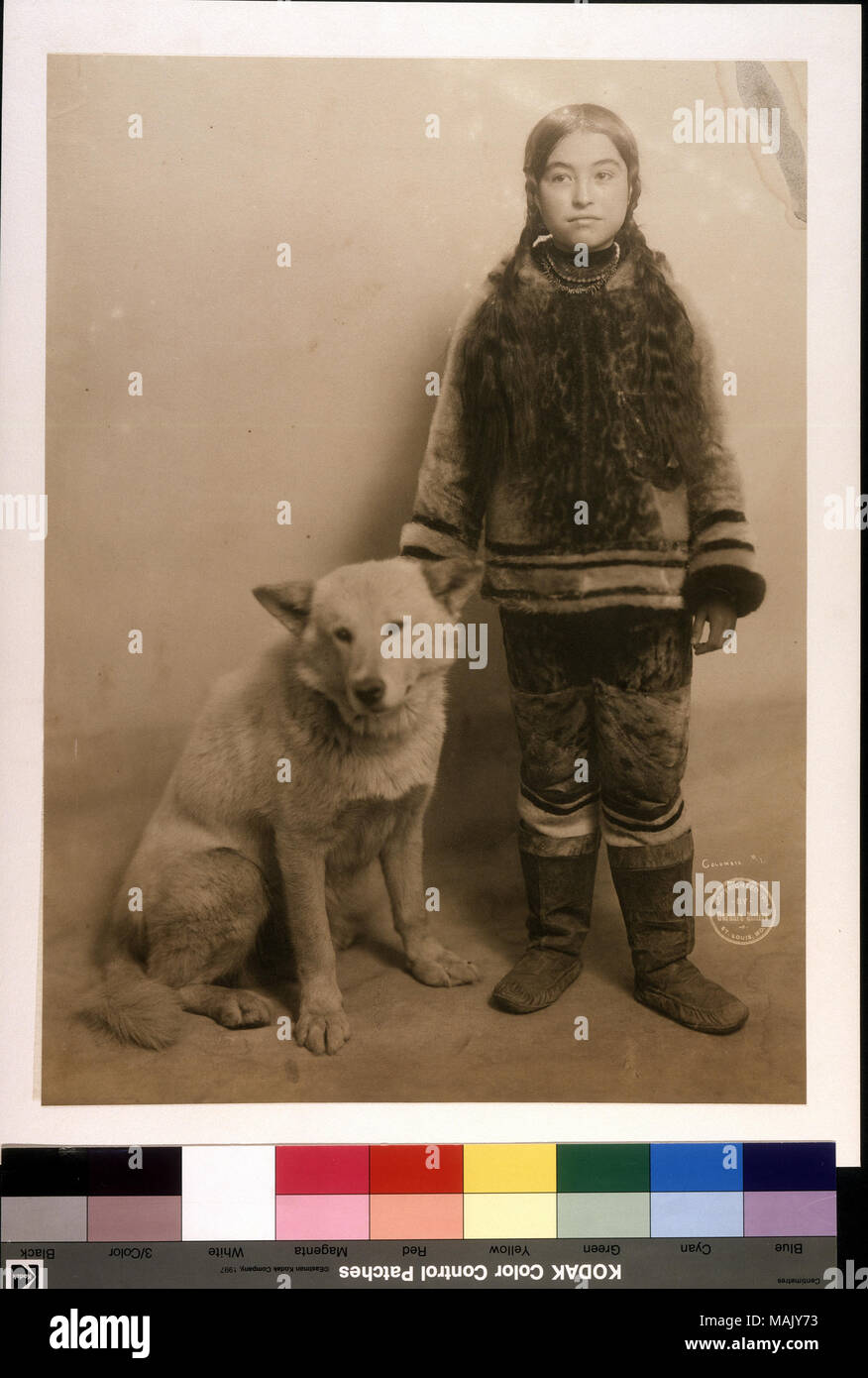 "Columbia # 1." [Nancy Columbia with dog]. [Louisiana Purchase E . 1904 ...