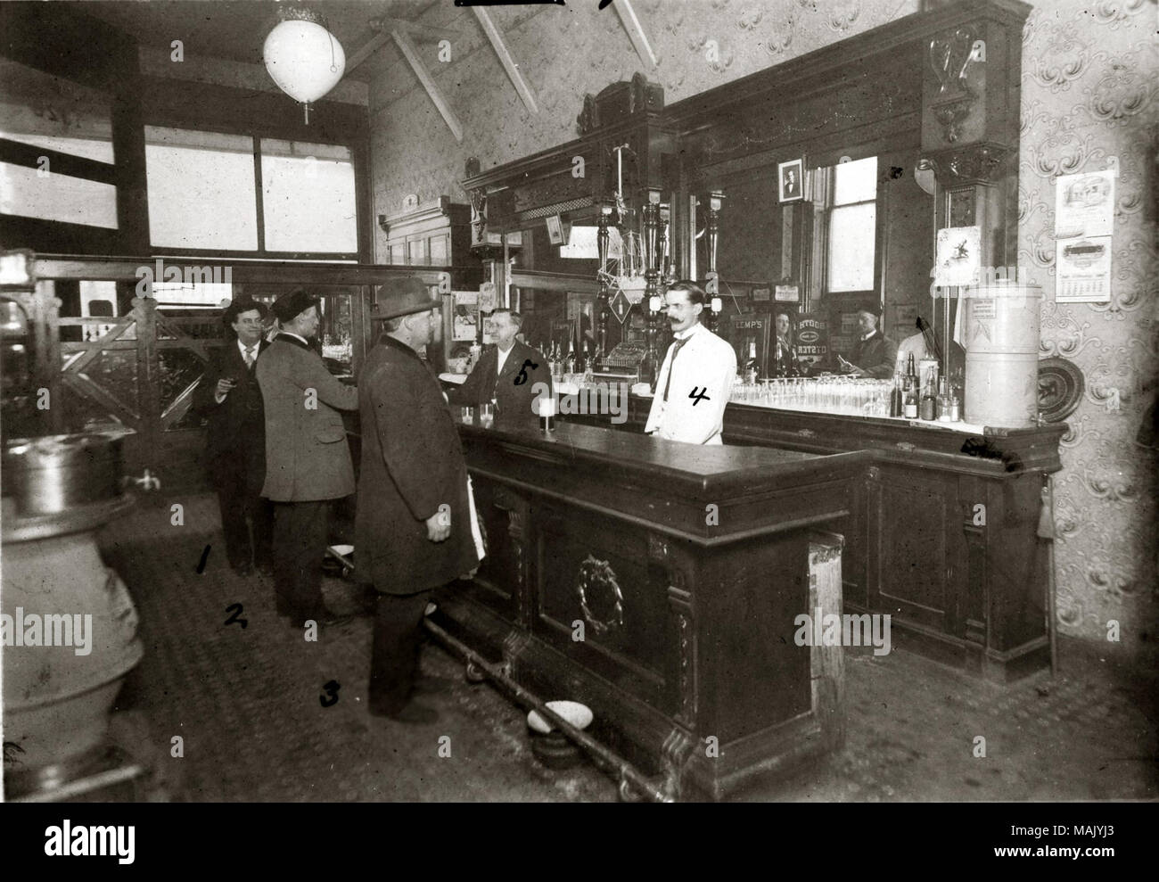 Title: Group of men standing at the bar in the Magnolia Saloon. . 1900 ...