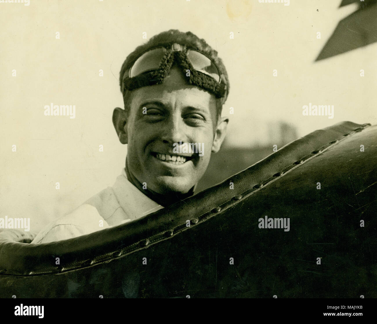 Title: William B. Robertson (Major) of Robertson Aviation seated in a ...