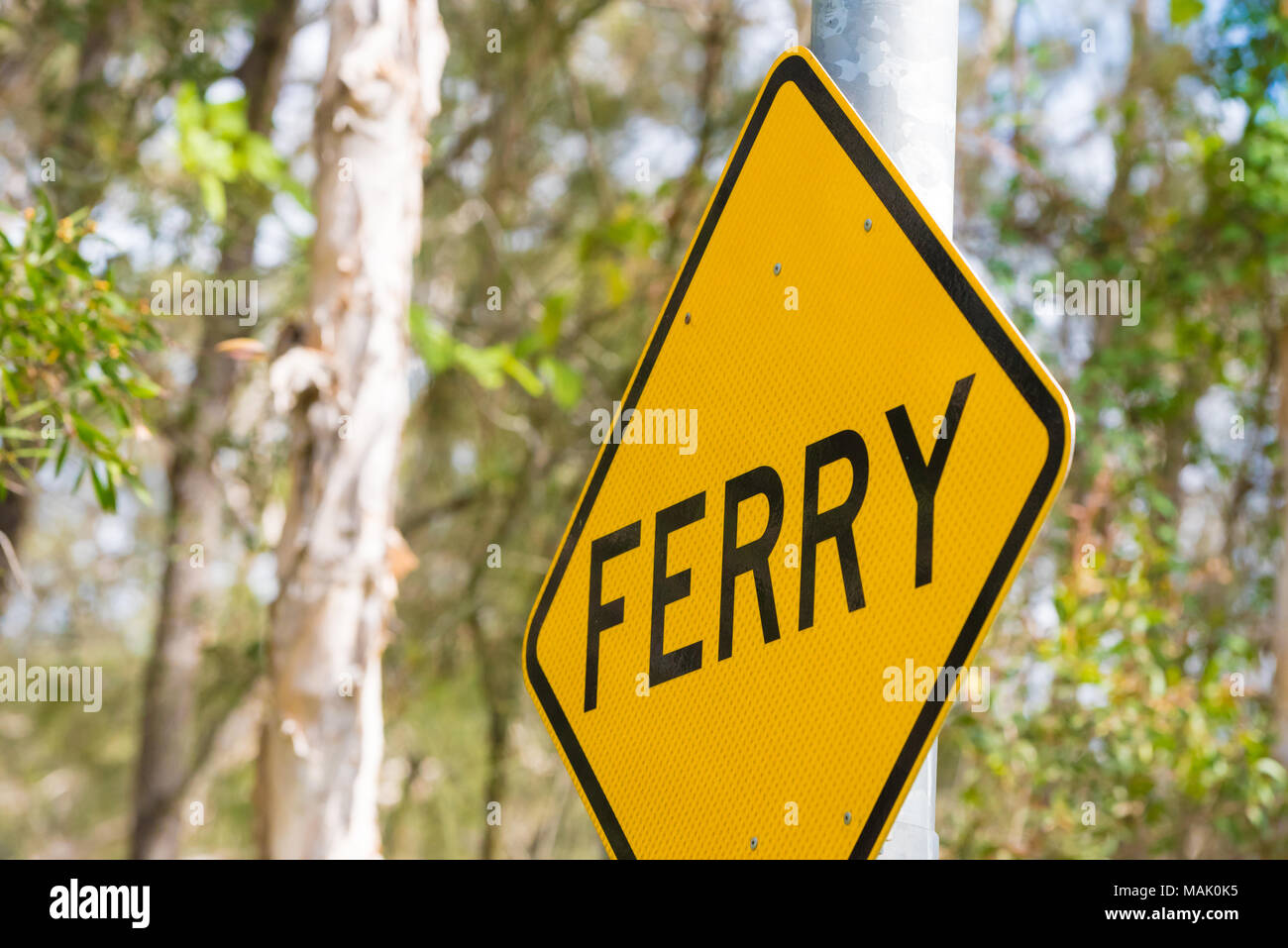 Ferry crossing traffic road sign in Australia Stock Photo - Alamy