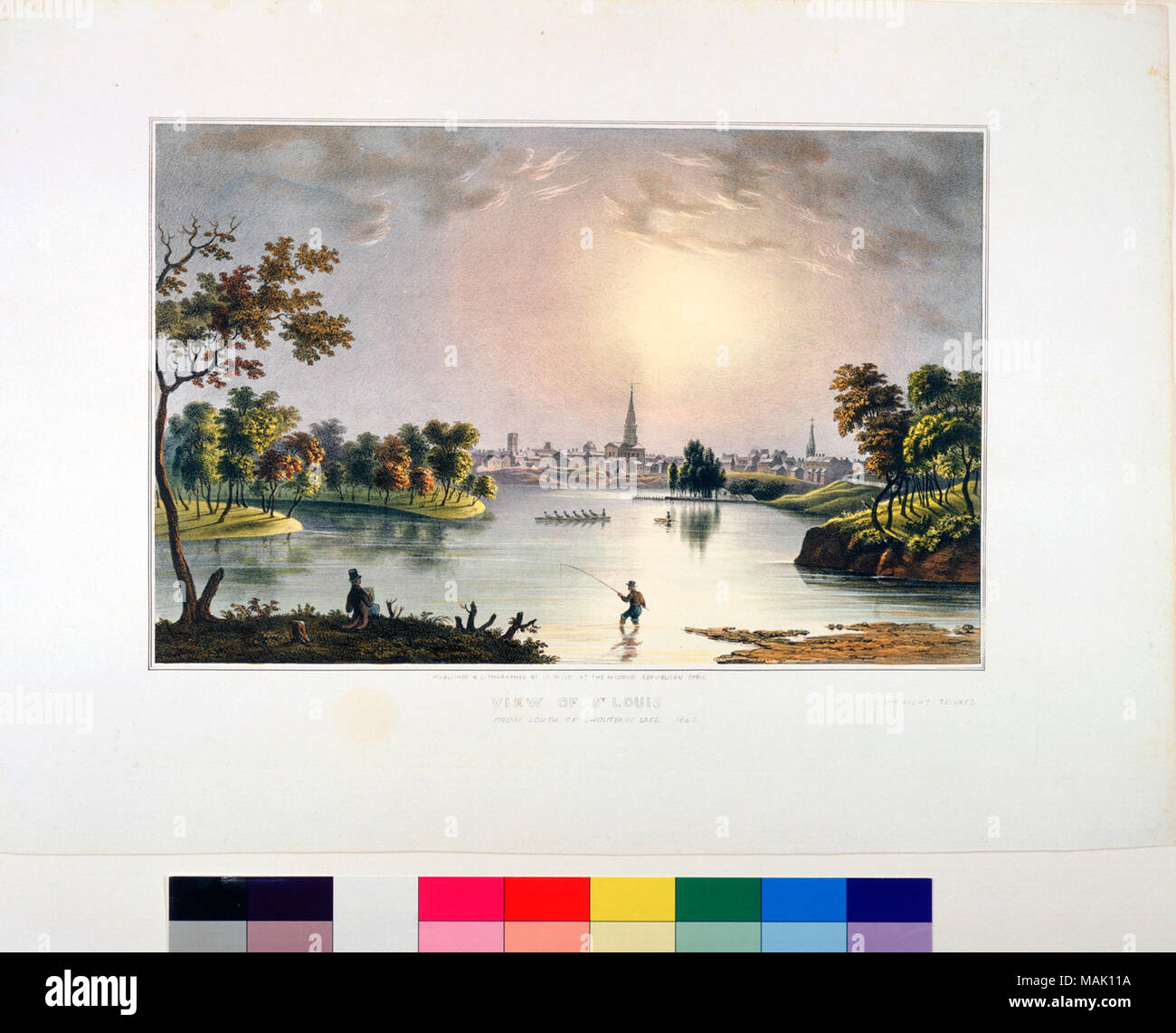 Title: View of St. Louis from South of Chouteau's Lake. . 1840. J.C ...