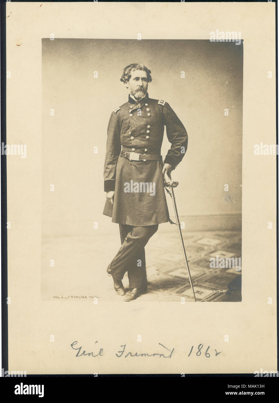 Copy photograph showing subject in uniform, full body view. Fremont is ...