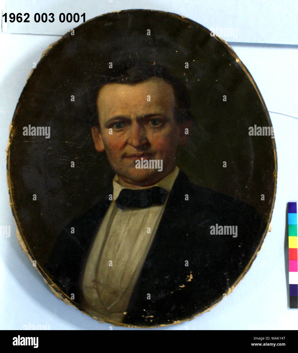 Unframed oil portrait of Edgar Eggers attributed to Carl Wimar. Eggers ...