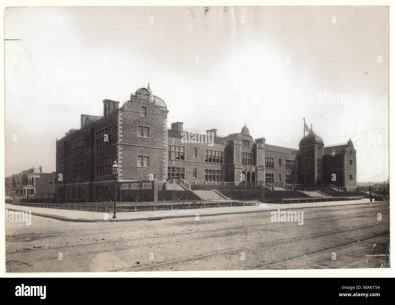 Front and side view of William Clark elementary school building from ...