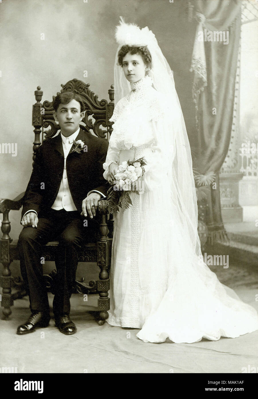 Title: Wedding portrait of George and Eleanor Hirsch. . circa 1900 ...