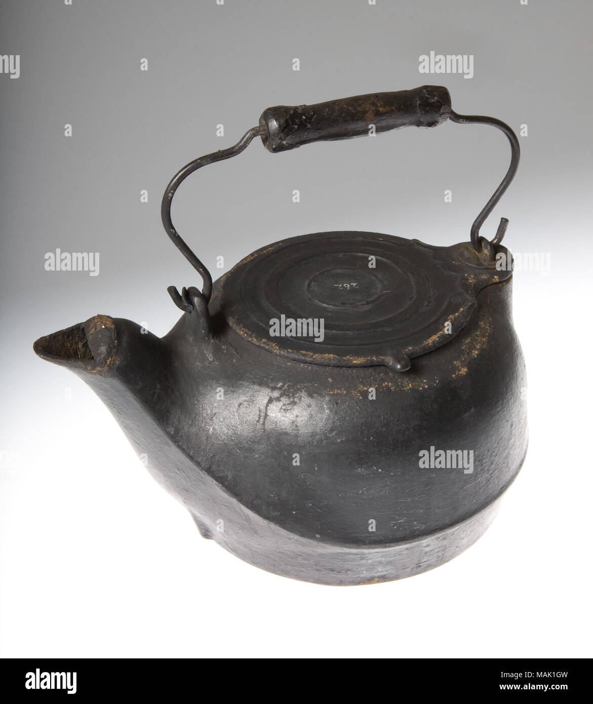 Cast iron kettle manufactured by Giles F. Filley's Excelsior Stove ...