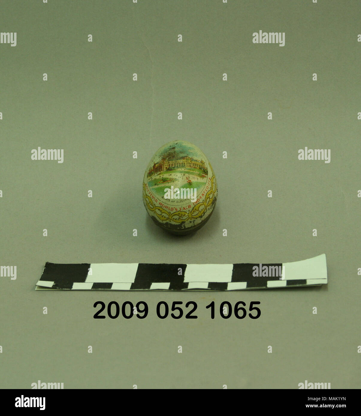 Small tin Easter egg with color image of the Palace of Electricity from ...