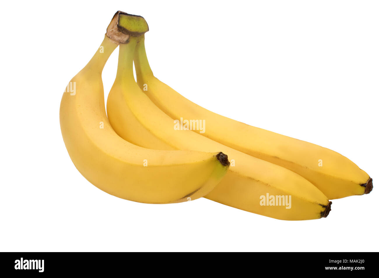 image of three ripe banana on white background Stock Photo - Alamy
