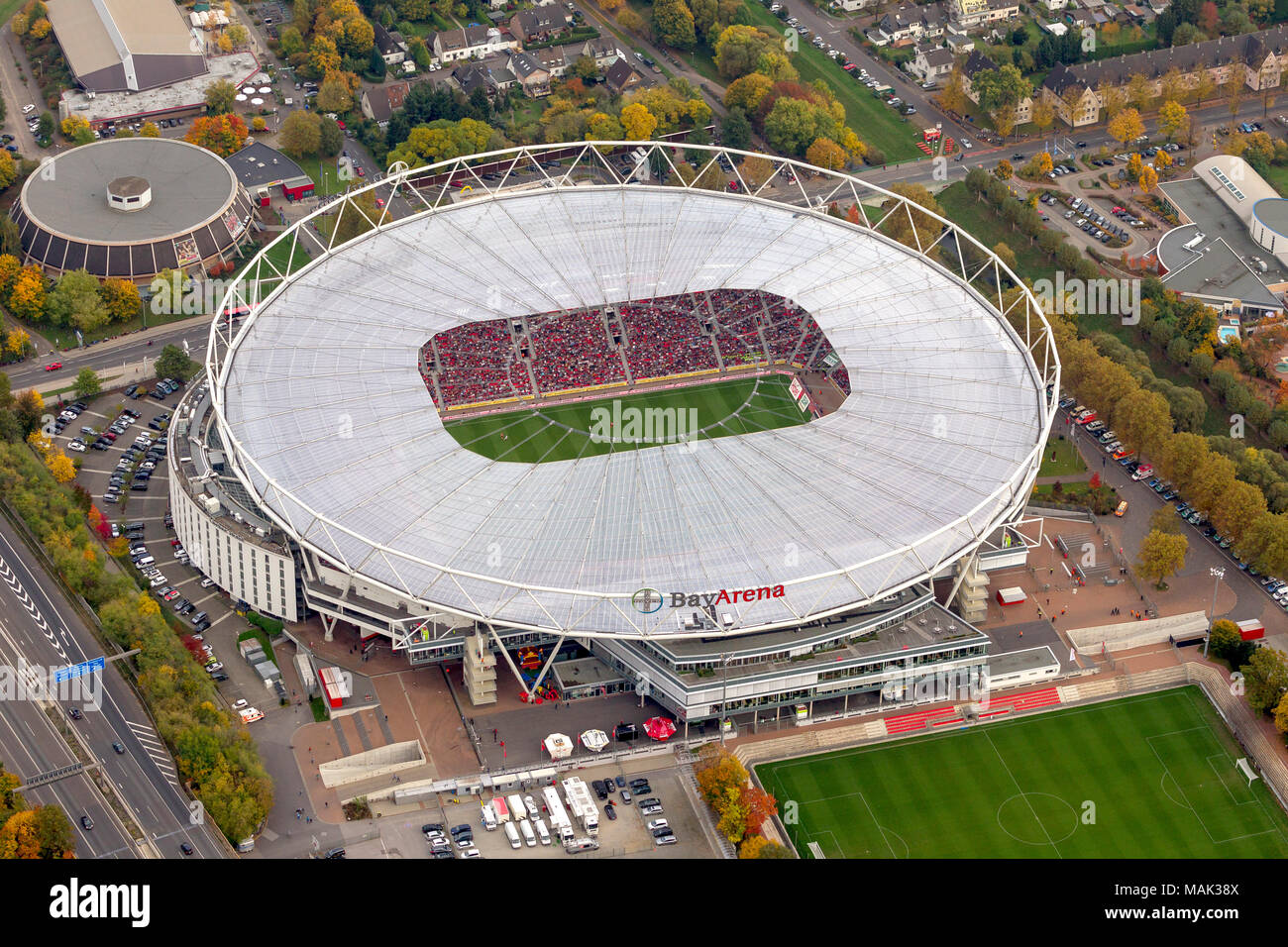 Luftbild, BayArena, Bay-Arena, Bayer Leverkusen gegen FSC Mainz 2:2 ...