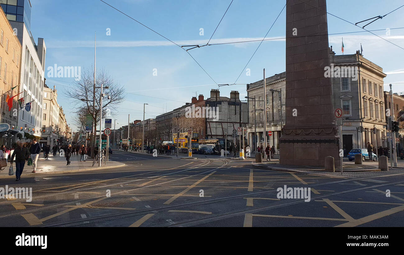 Most famous boulevard in Dublin - O Connell Street - DUBLIN / IRELAND ...