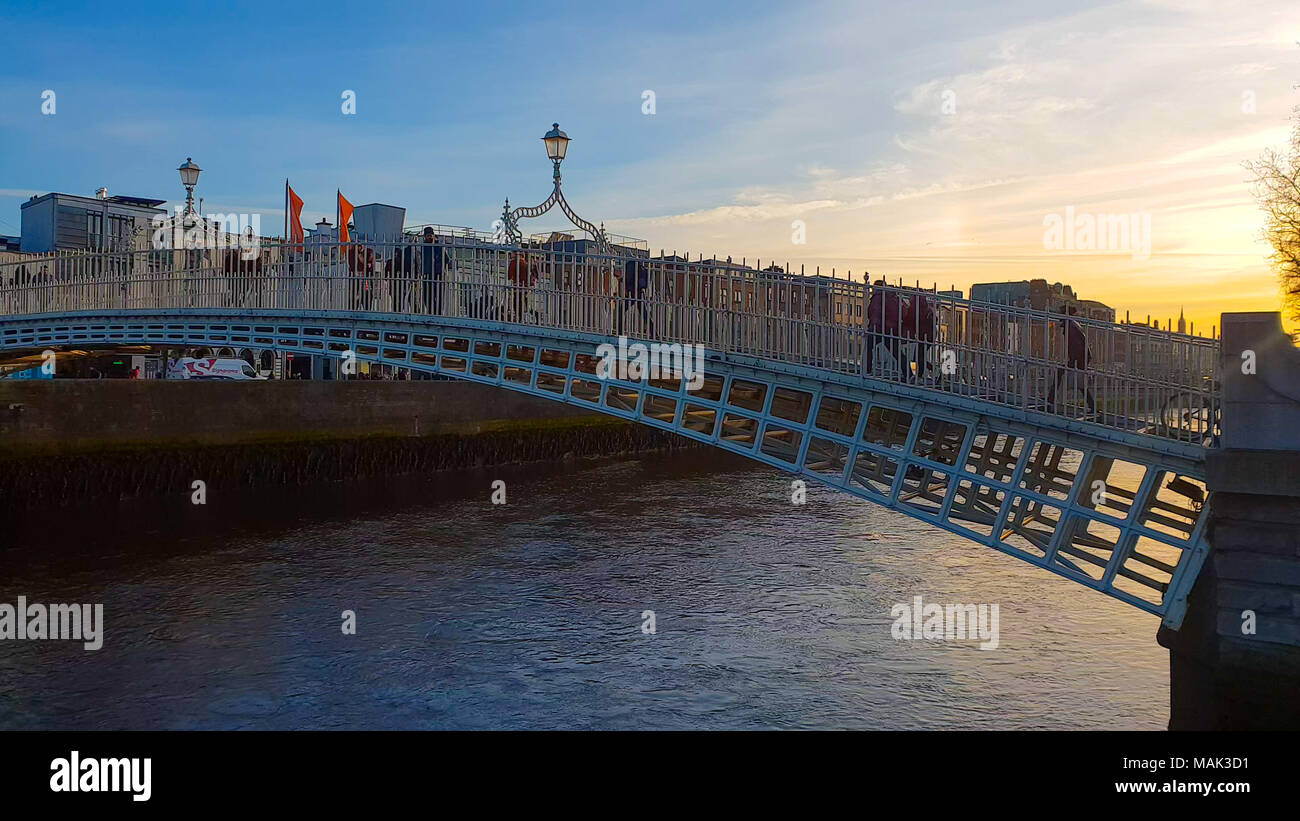 The Ha Penny Bridge or Half Penny Bridge in Dublin - DUBLIN / IRELAND ...