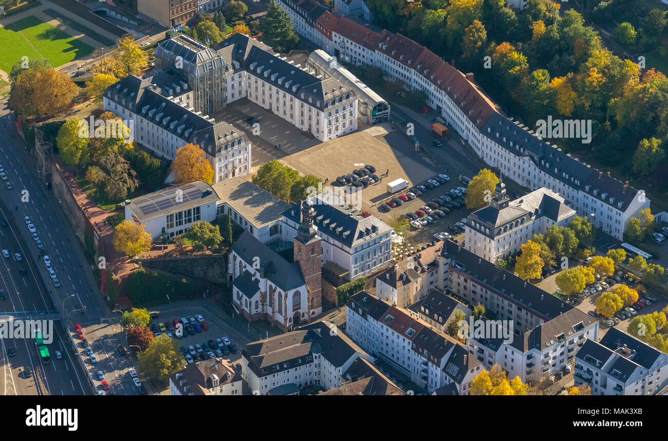 Aerial photograph, Saarbrücken Castle, Saarbrücken Castle, Saarbrücken ...