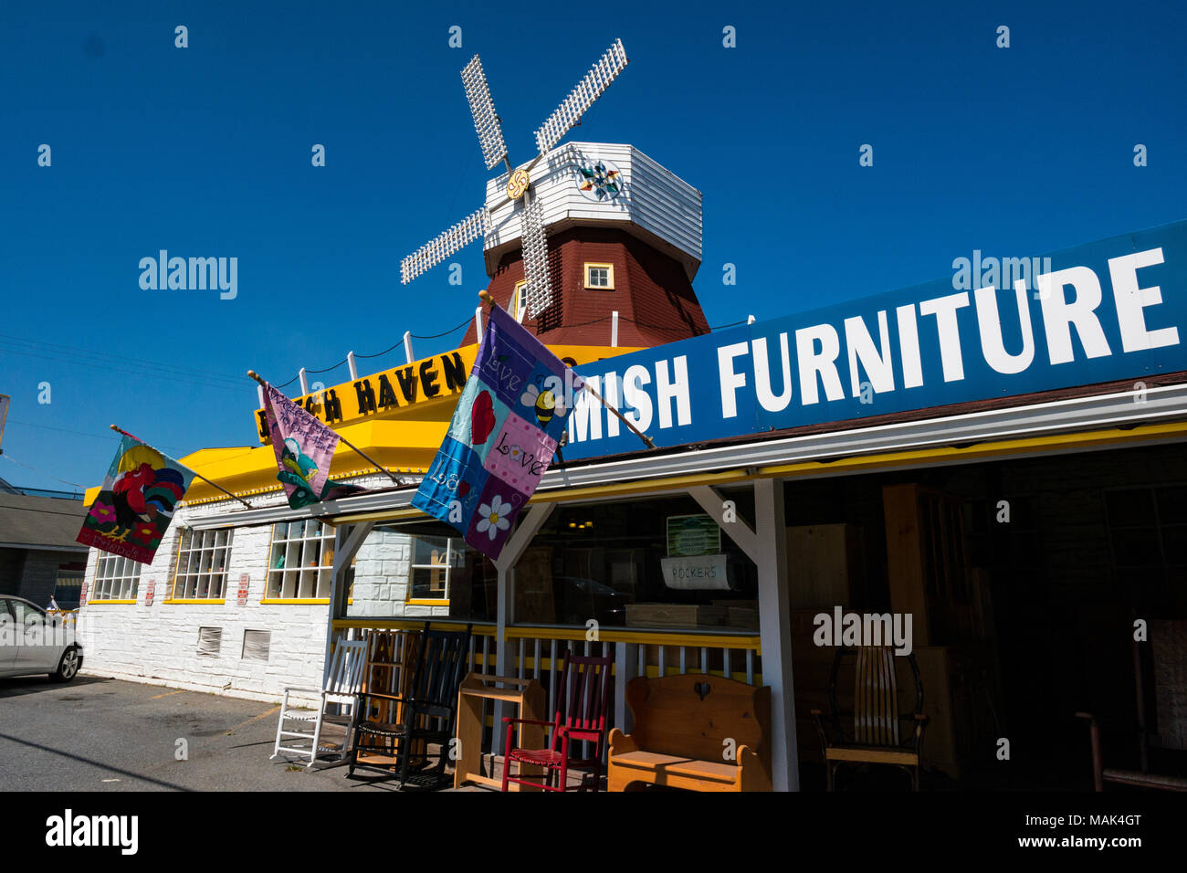 Ronks, PA, USA - September 26, 2014: Dutch Haven, an easily recognized ...