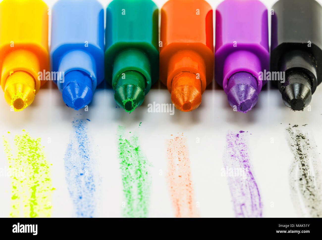 Crayons on white paper hi-res stock photography and images - Alamy
